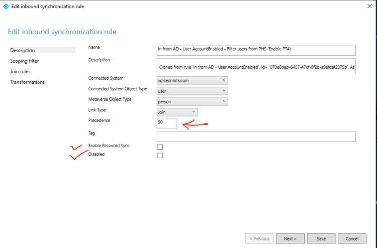 Selective password hash synchronization for Azure AD Connect